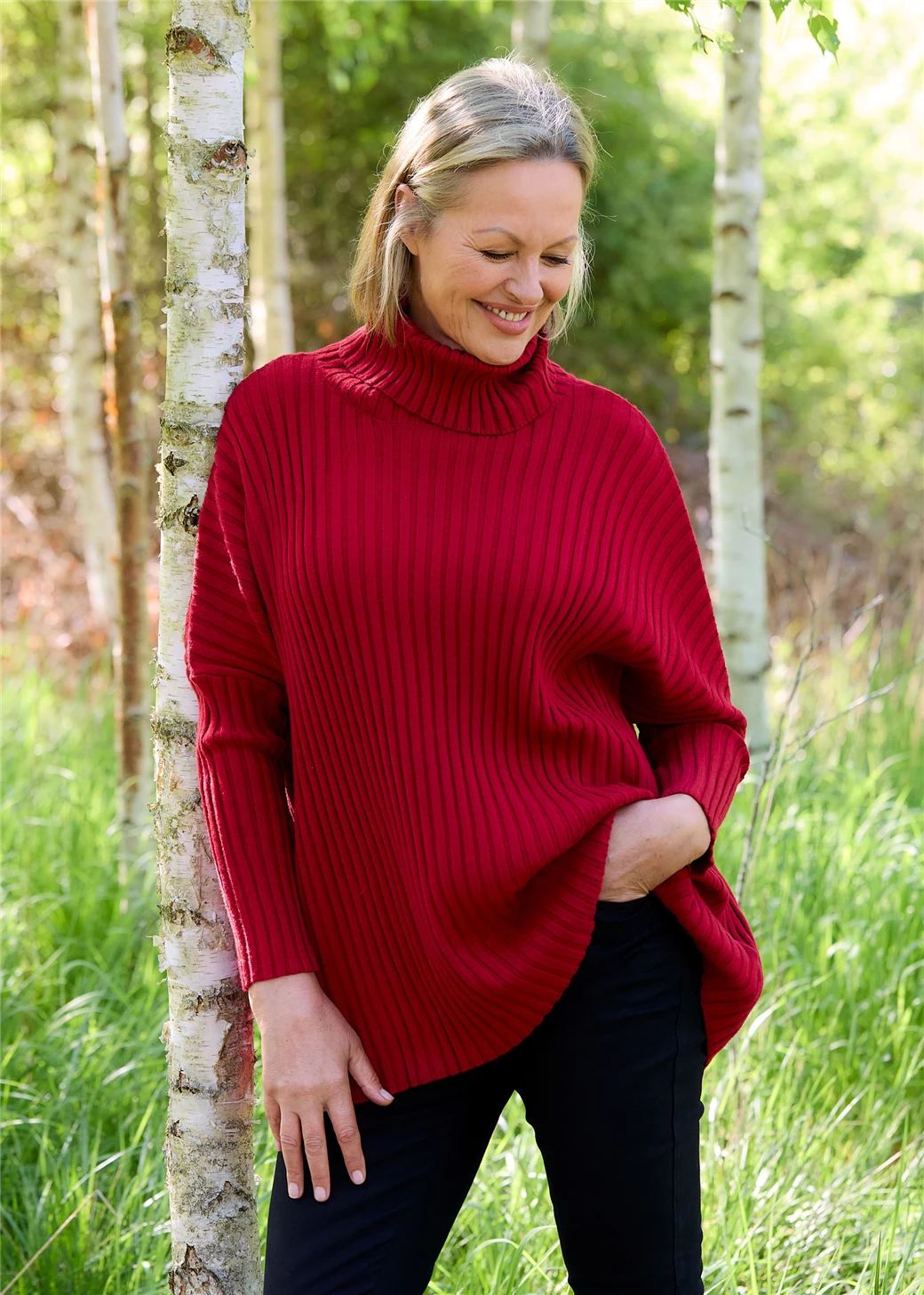 Chunky Rib Roll Neck Jumper
